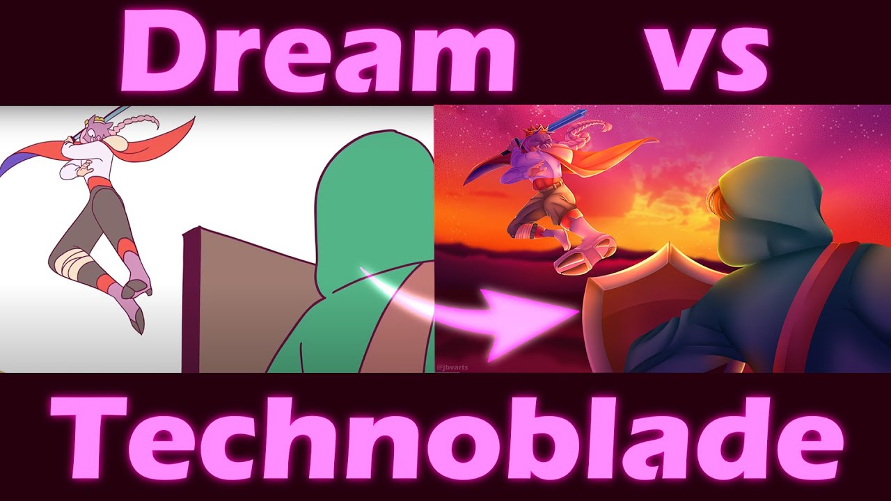 I redraw a frame from SAD-ist's animation video (Dream vs Technoblade ...