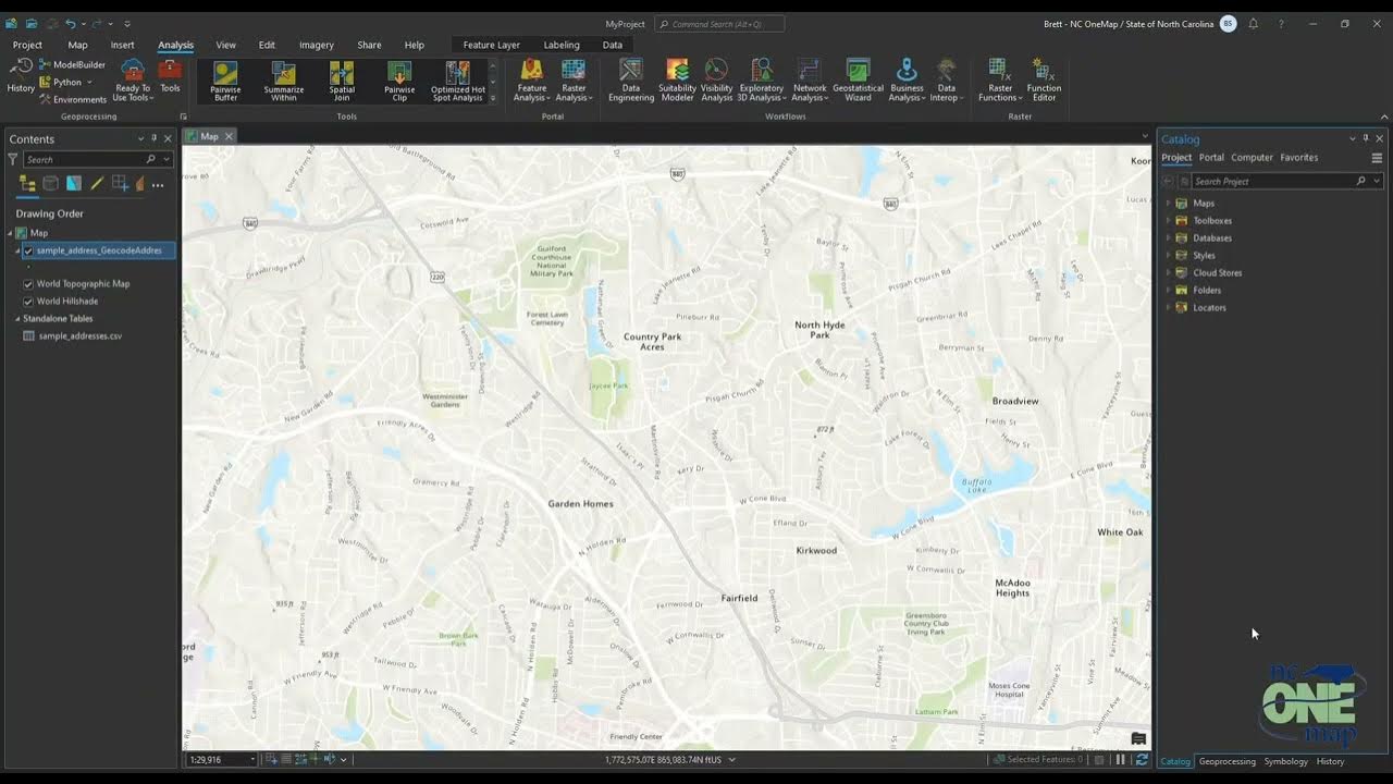 Offline Geocoding with the AddressNC Locator File Using ArcGIS - YouTube