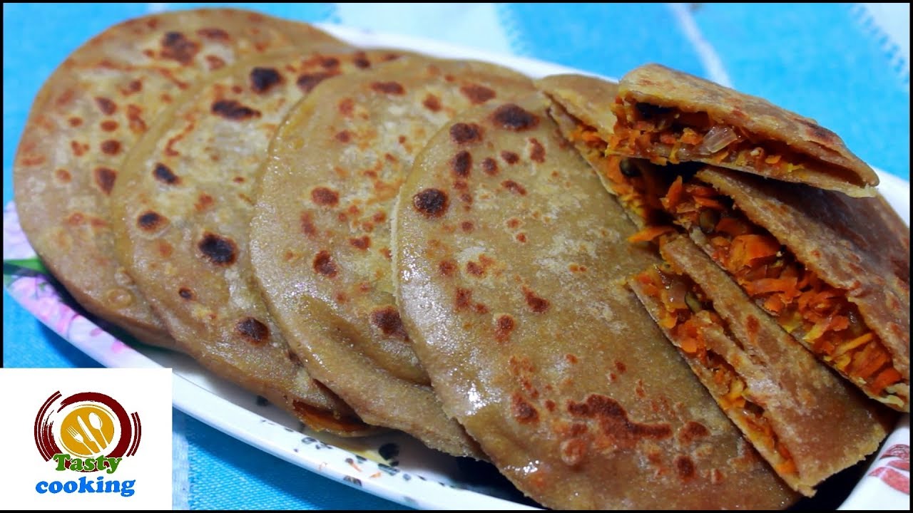CARROT PARATHA RECIPE/Carrot stuffed roti - YouTube