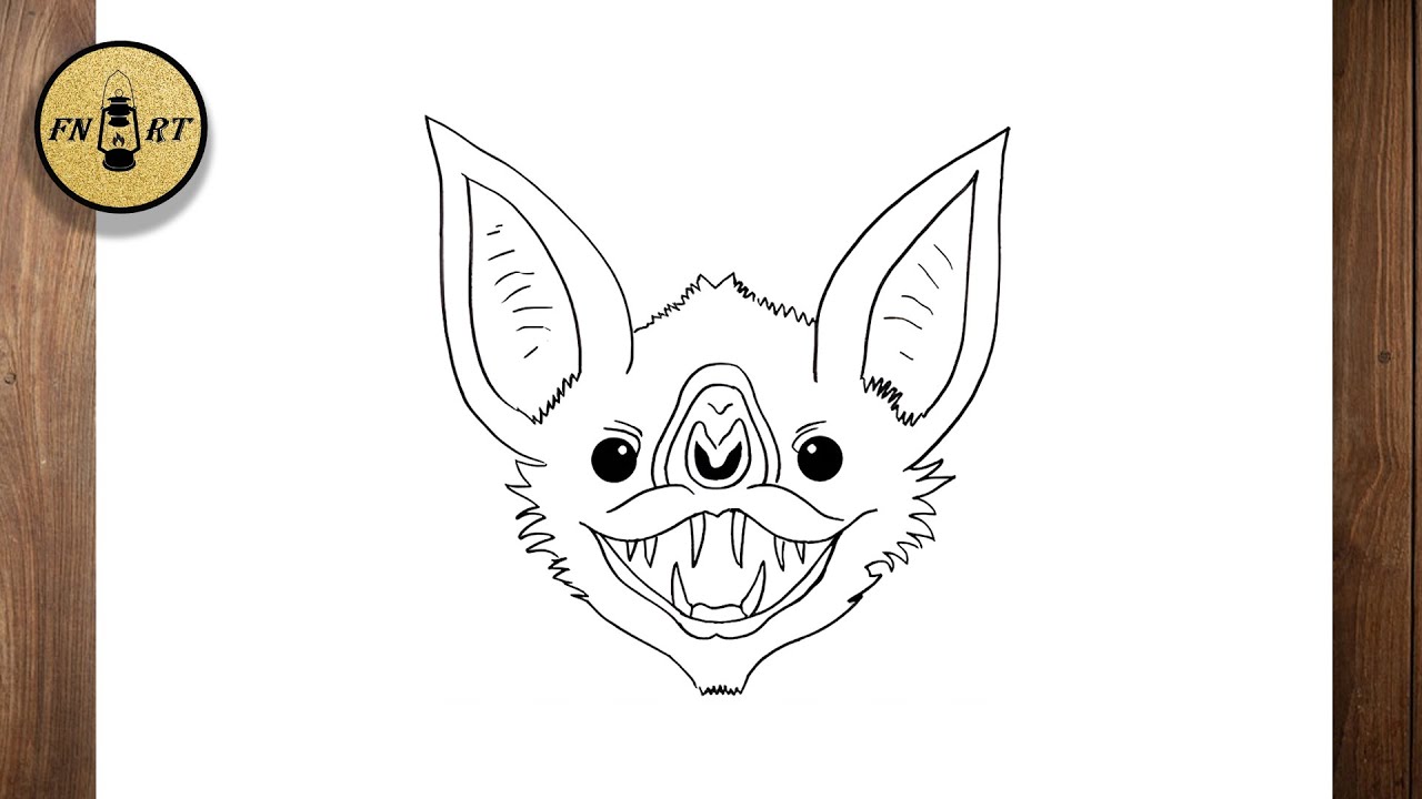 How to draw a bat face easy - YouTube