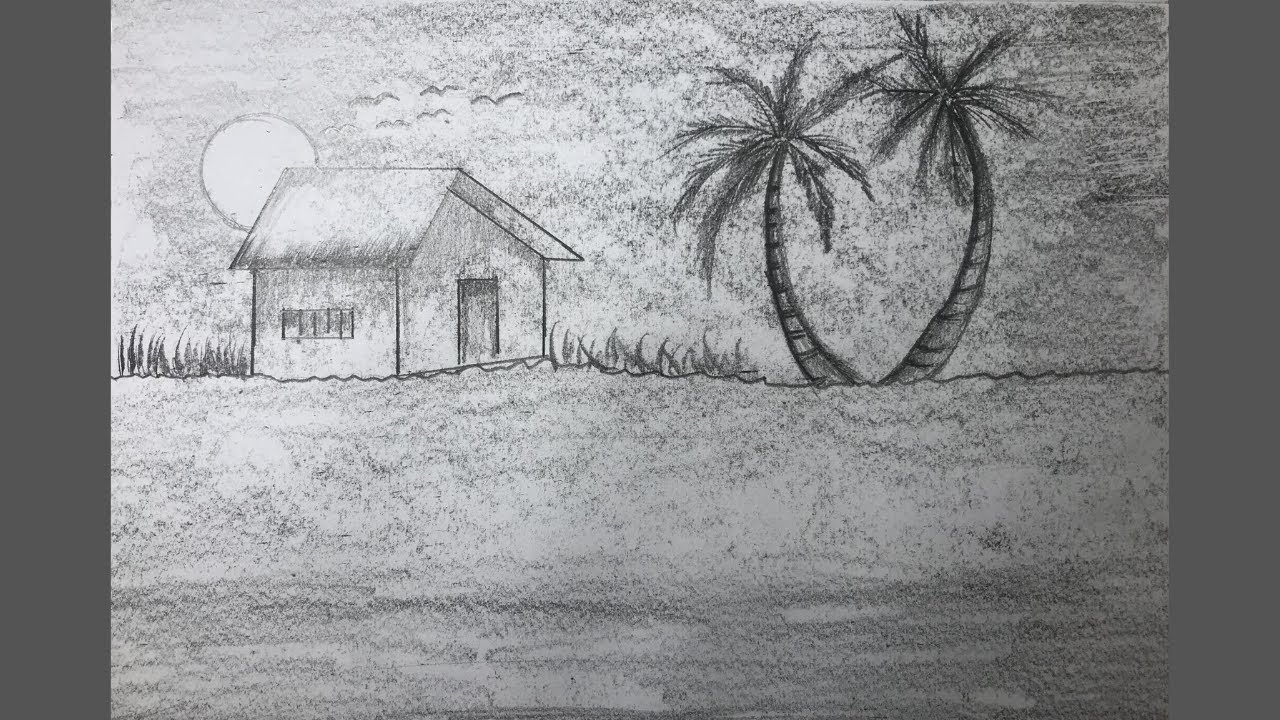 how to Draw a very simple scene - YouTube