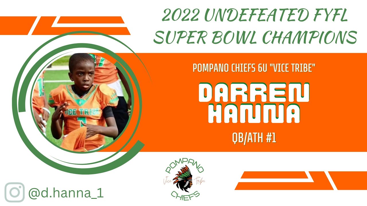 QB/Ath Darren Hanna 2022 🔥 Pompano Chiefs 6u HIGHLIGHTS - YouTube