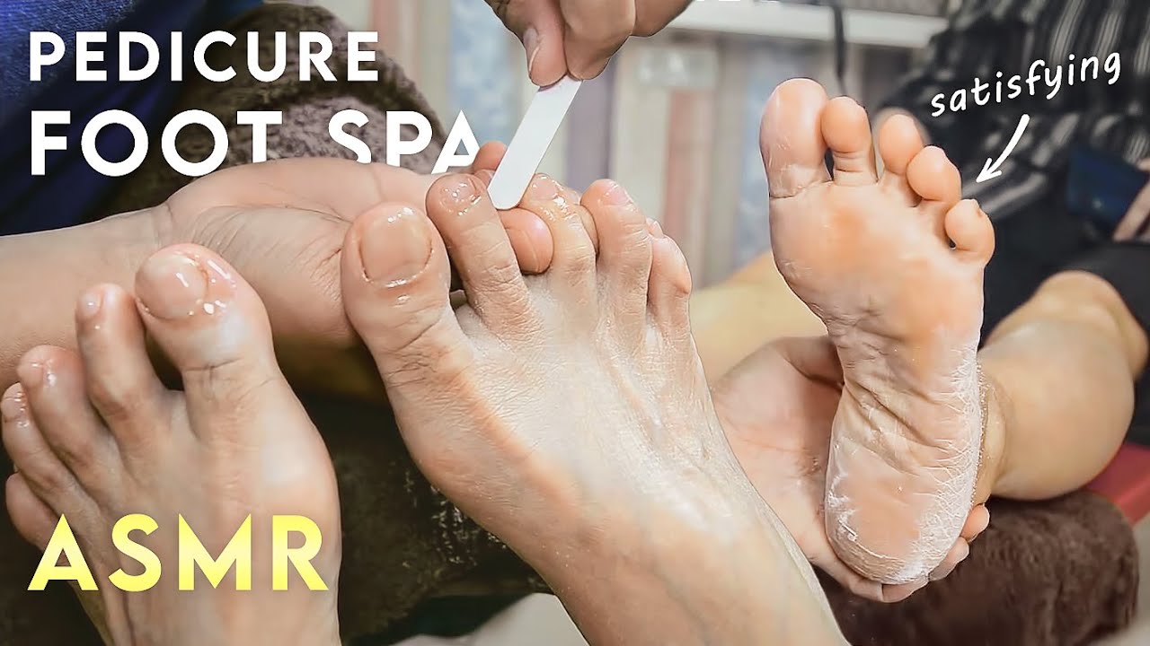 ASMR Pedicure | Intensive Foot Spa with Dead Skin Scrubbing - YouTube