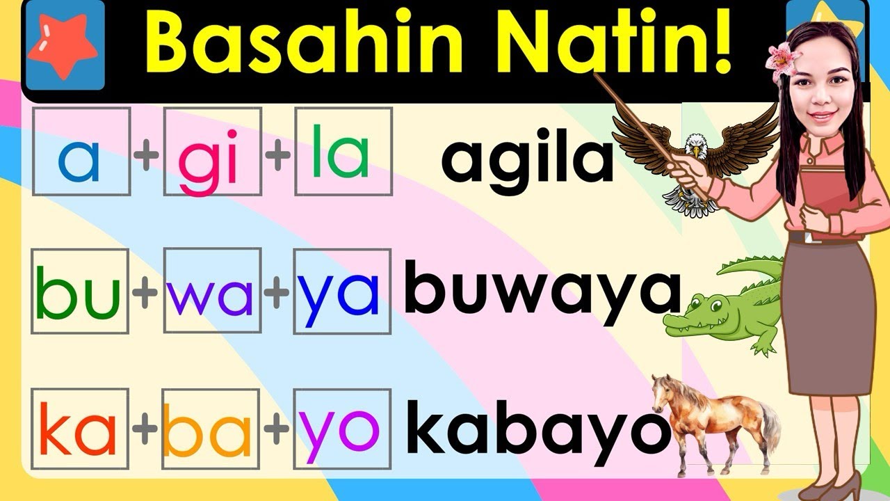 Pagbasa ng mga salitang may 3 pantig / Pagsanay sa pagbasa / Teacher ...