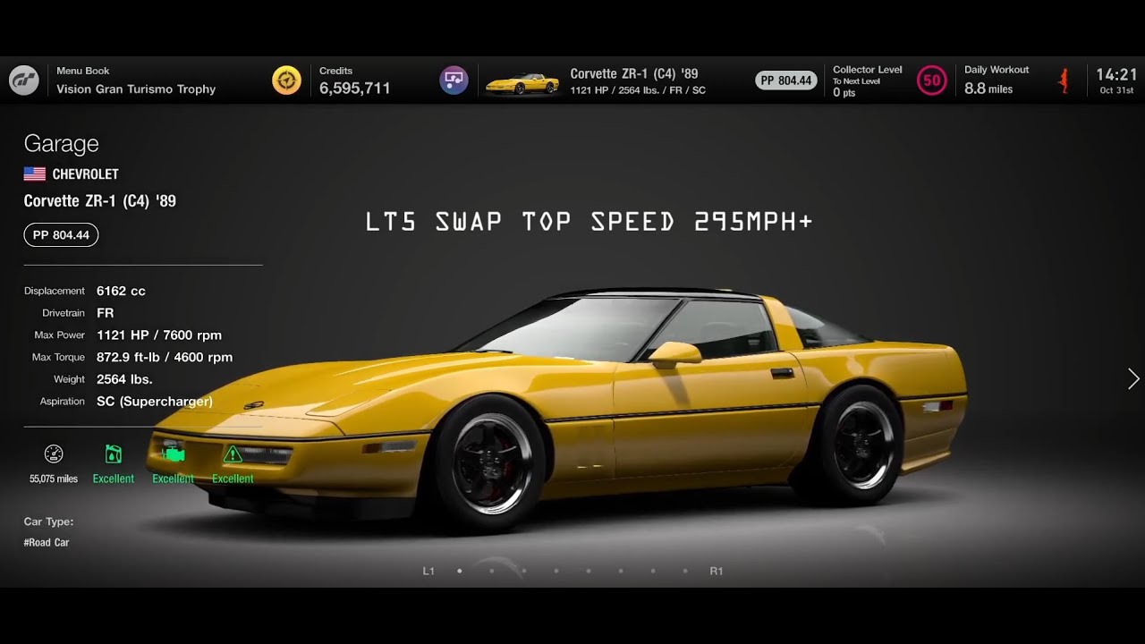 [GT7] Corvette C4 LT5 swap top speed tune - YouTube