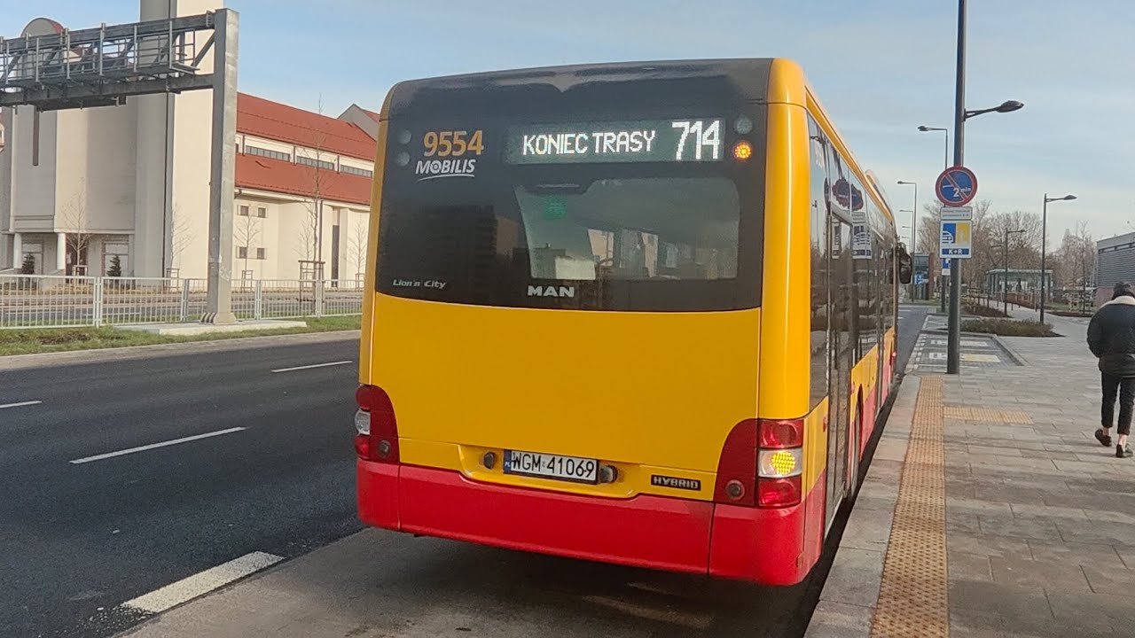 Linia 714 - MAN Lion's City Hybrid #9554 ( Mobilis ) - YouTube