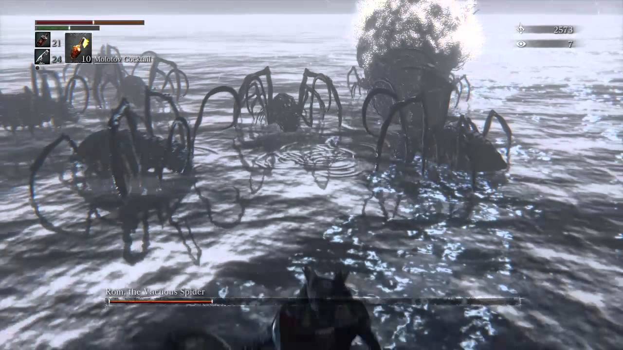 Bloodborne Moonside Lake - How to beat Rom. The Vacuous Spider - YouTube