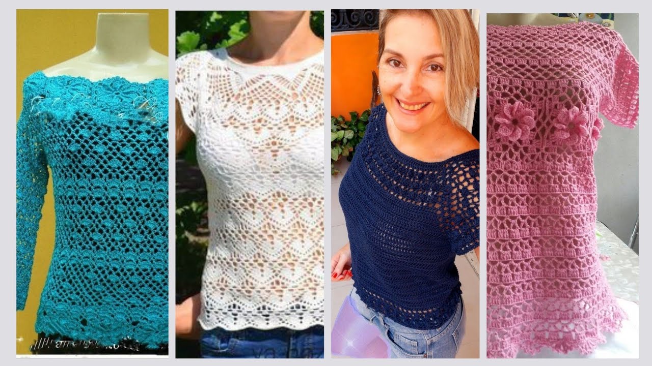 Decent crochet tops with newest crochet pattern, lacey designs, women's ...