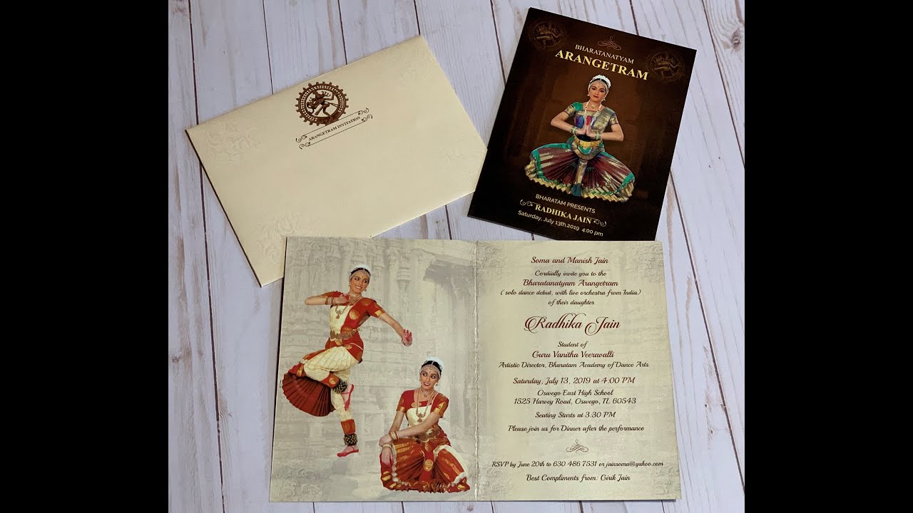 Bharatnatyam Arangetram Invitation card - YouTube