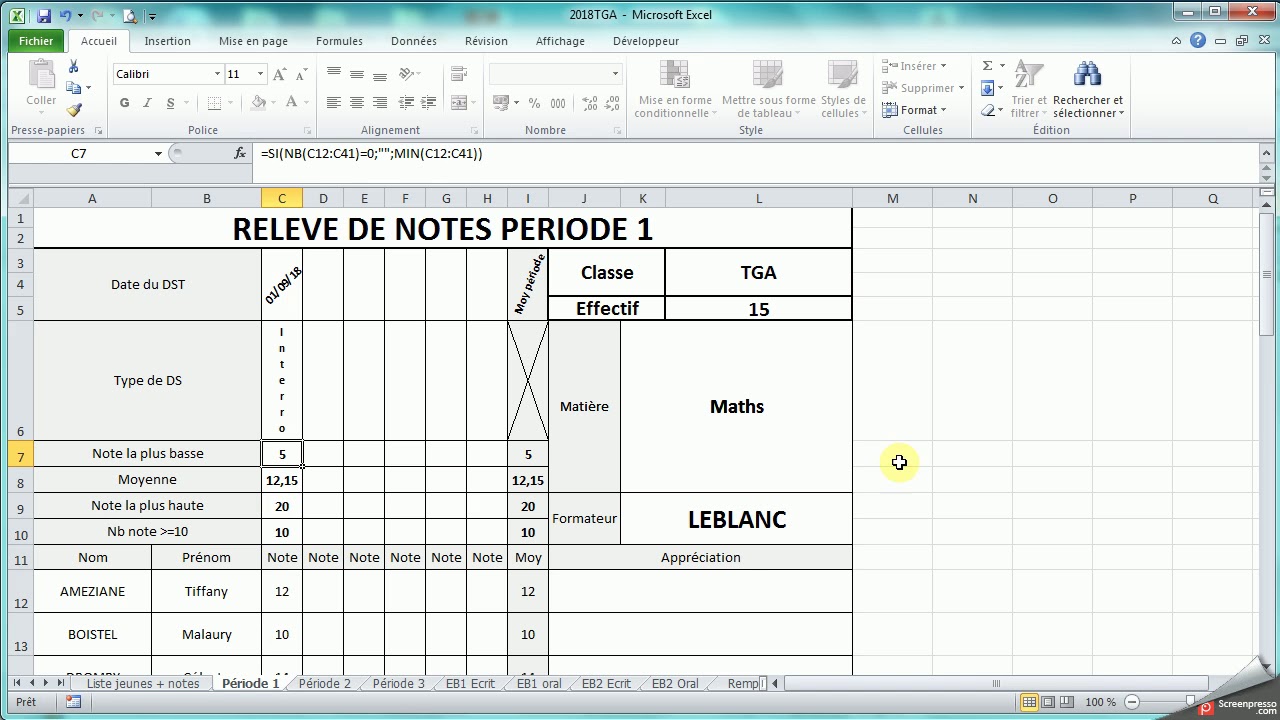 Tuto Relevé de notes - YouTube
