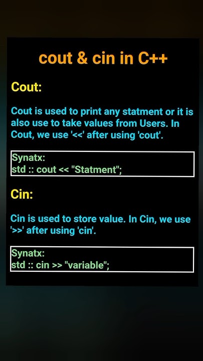What is Cout & Cin in C++ #beginners #cppprogramming #cpp - YouTube