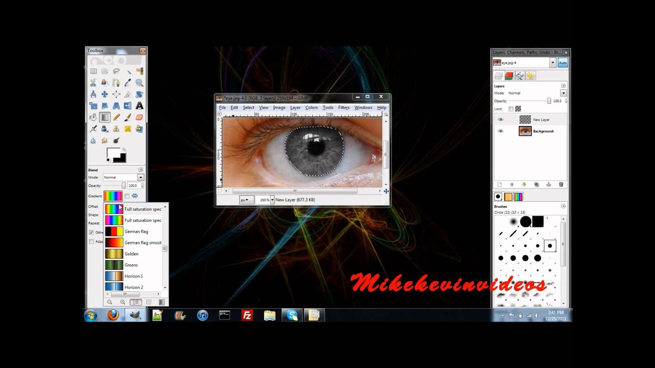How to Make a Multi-Color Eye Effect in Gimp - YouTube