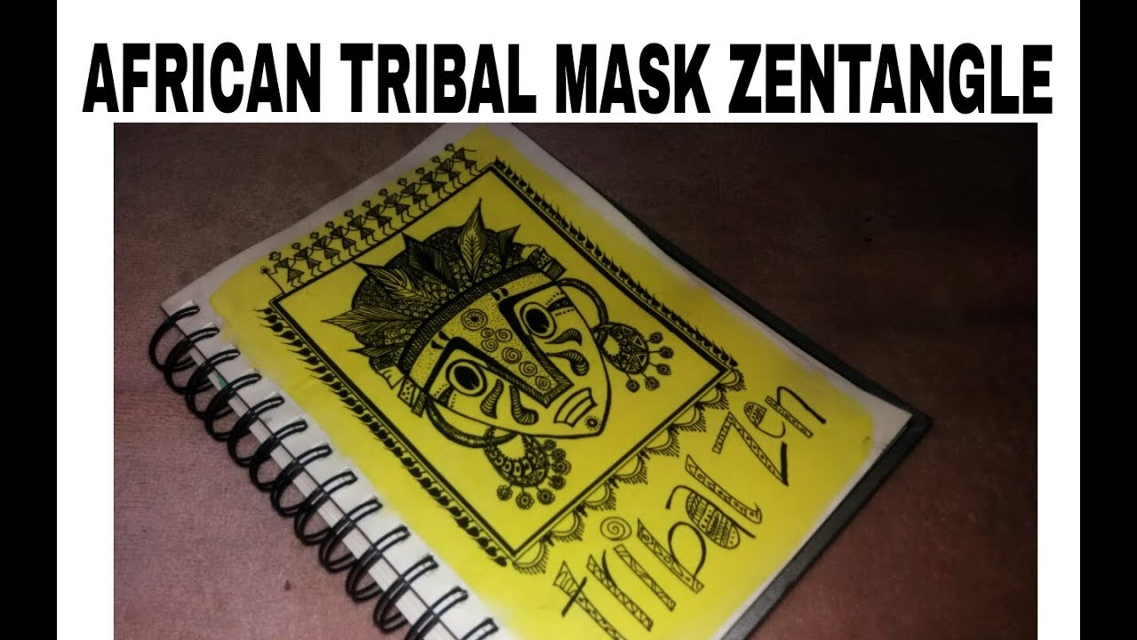 African Tribal Mask Zentangle using Water paints - YouTube