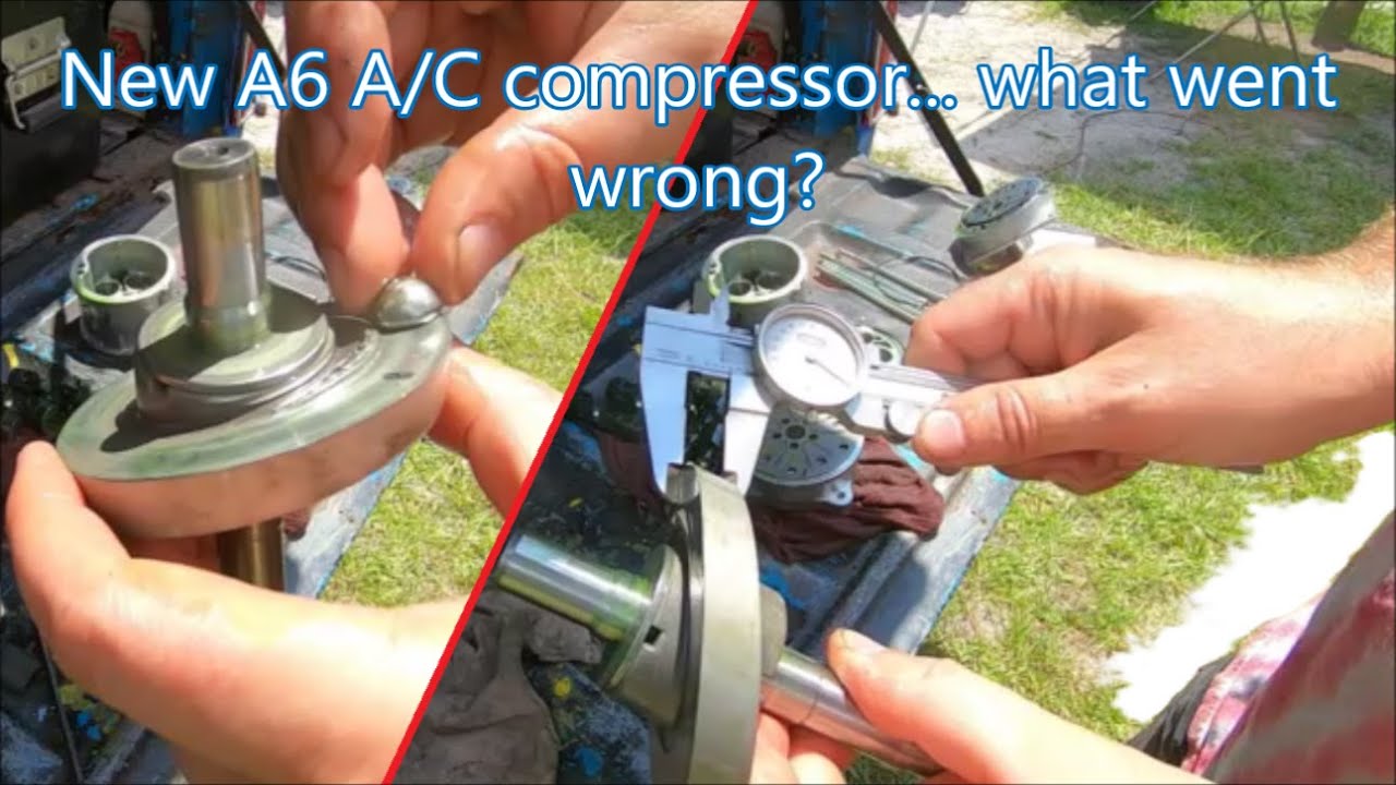 Brand new aluminum A6 A/C compressor autopsy — what failed? - YouTube