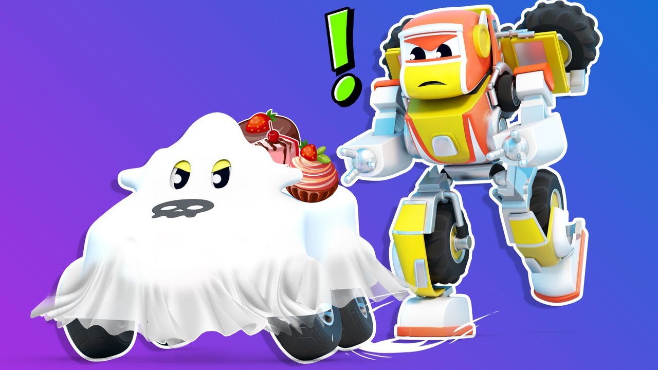 ROBOT CARS chases a GHOST | RoboFuse - Superhero Rescue | Trucks Videos ...