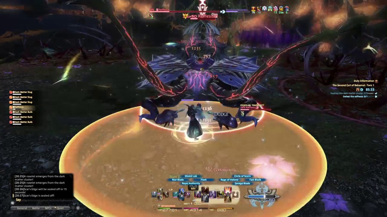 FFXIV Testing the Level 70 Paladin - Solo T6 "Rafflesia". - YouTube