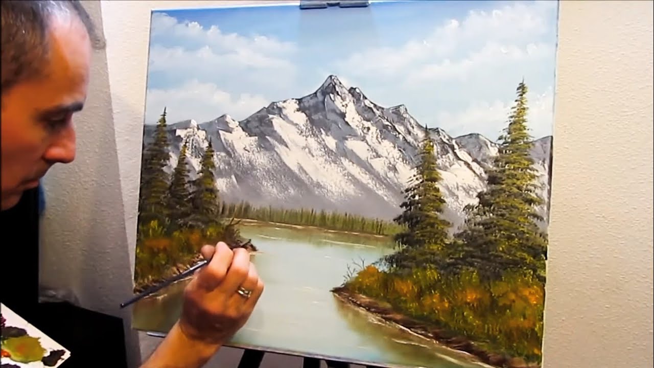 🔴 Paisaje al Óleo. Mountain Lake Oil Painting. Tutorial paso a paso ...