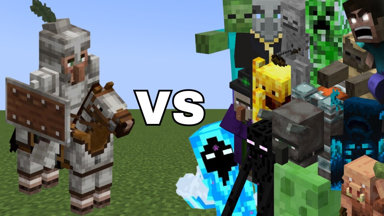 VILLAGER vs ALL MINECRAFT MOBS - MINECRAFT MOB BATTLE || GUARD VILLAGER ...