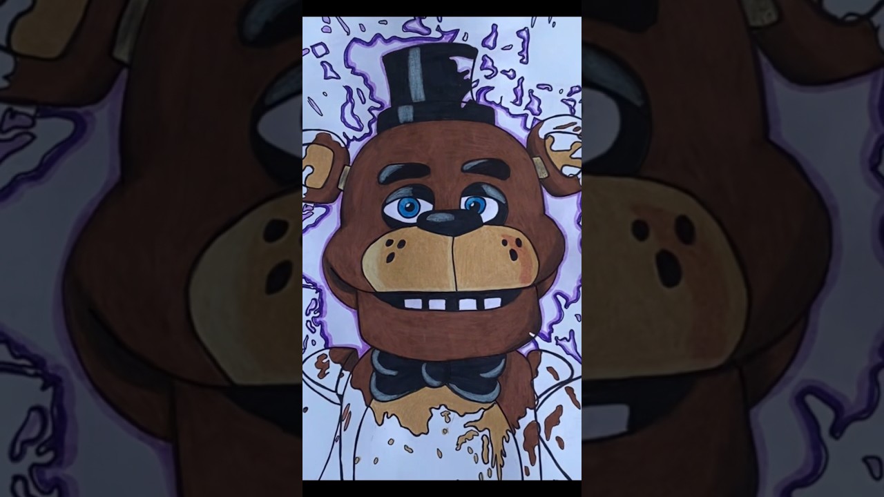 How to draw Freddy 🎨 five nights at freddys 🎨 #drawing @IcaroArt