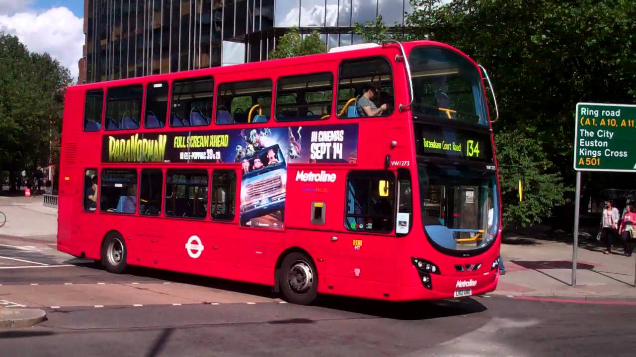 Metroline Route 134 VW1273 LK12AHO Wright Eclipse Gemini 2 VolvoB9TL Holloway (HT) - YouTube
