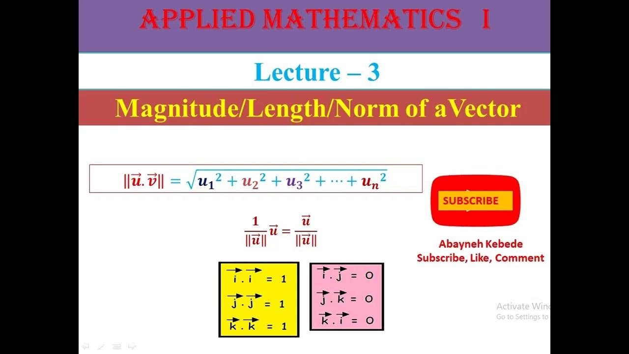 Applied Mathematics I Lecture-3 - YouTube