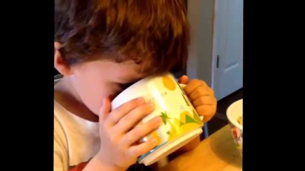 Finn pretending to drink coffee - YouTube