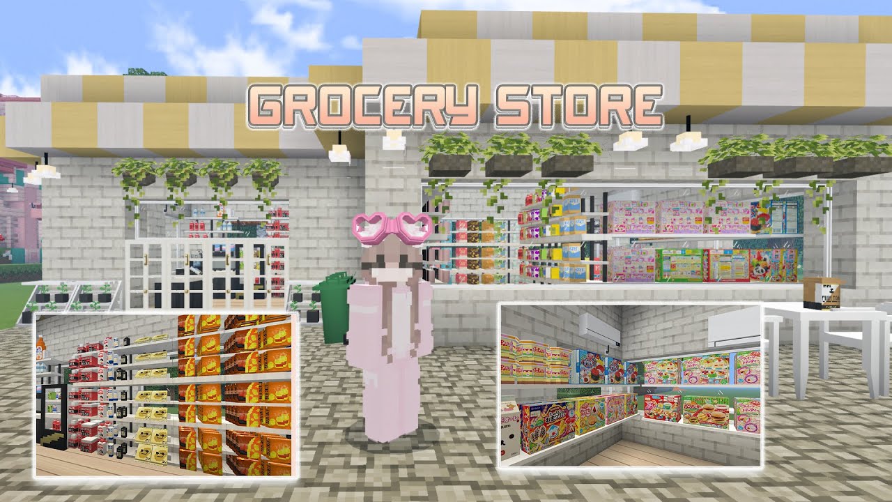Grocery Store with MonoDeco [Minecraft Bedrock 1.21.51] | Minecraft ...