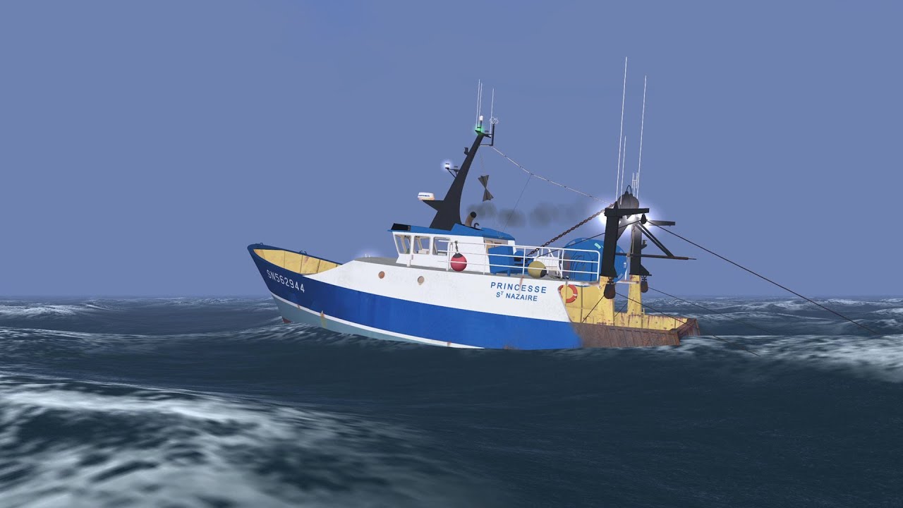 On board stern trawler Princesse / Vehicle Simulator (VSF) - YouTube