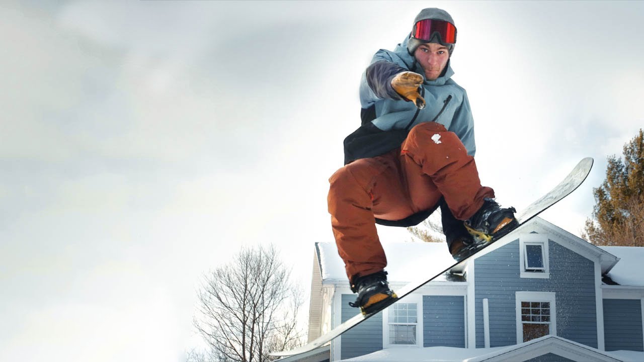 Snowboarding at Home! - My own private terrain park - YouTube