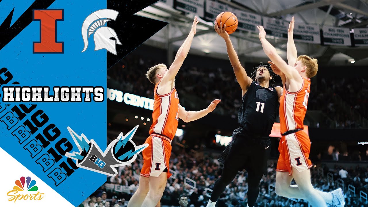 HIGHLIGHTS: Illinois vs. Michigan State | Big Ten Men's Basketball | 2 ...