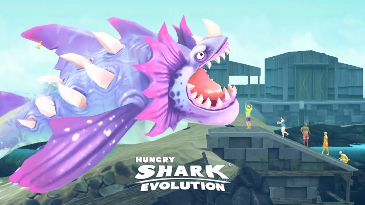 NEW BIGGER MONSTER AARON GAMEPLAY - Hungry Shark Evolution Giant Shark ...