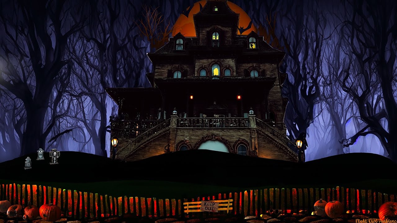 🦉Night Owl Ambience - Haunted Halloween Mansion 🎃 Spooky Halloween ...