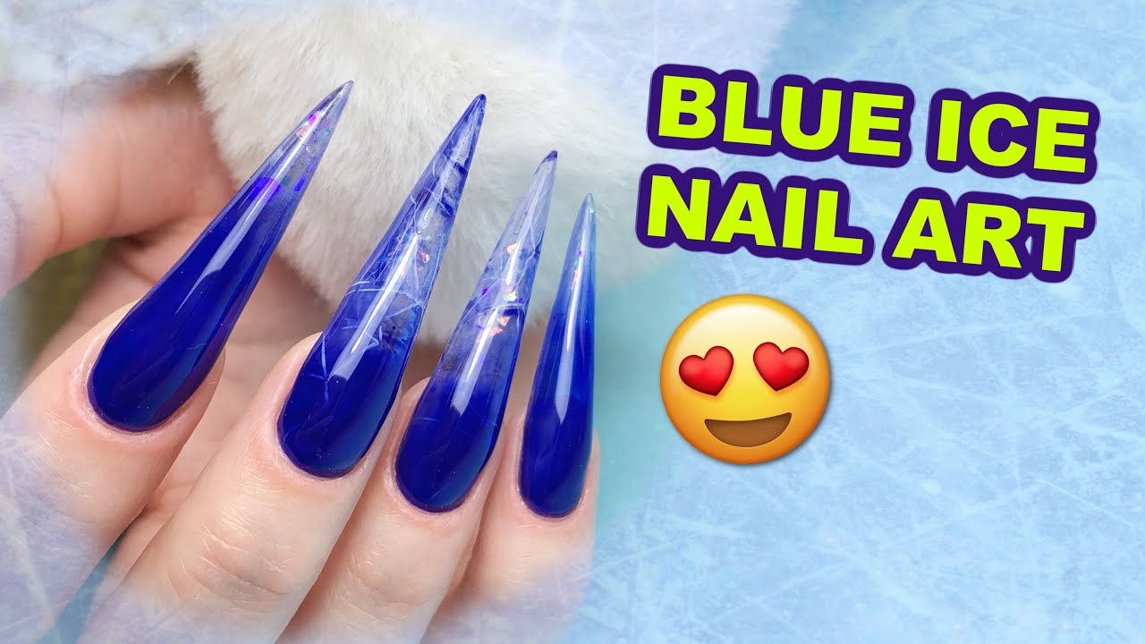How to: Cracked Ice Nails with Gel🧊 Winter Nail Art - YouTube