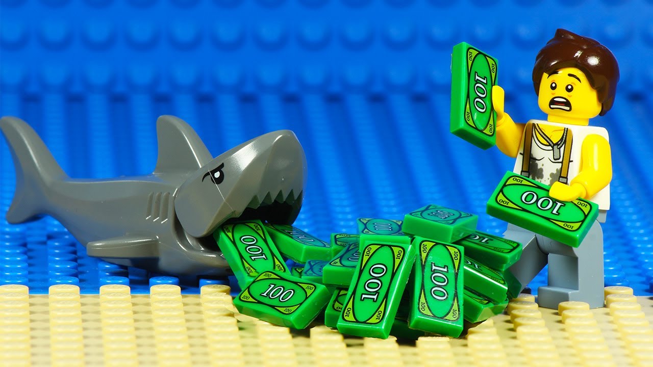 Lego City Homeless Man Shark Money Robbery - YouTube