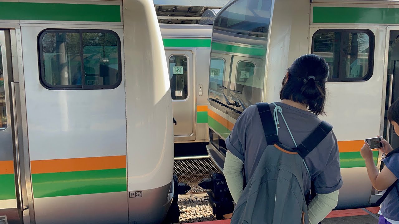 籠原駅3番線でE231系1000番台ｺﾂK-30編成とE233系3000番台ｺﾂE-58編成が切り離し（解結）されるシーン（2024.8.11.8:37） - YouTube