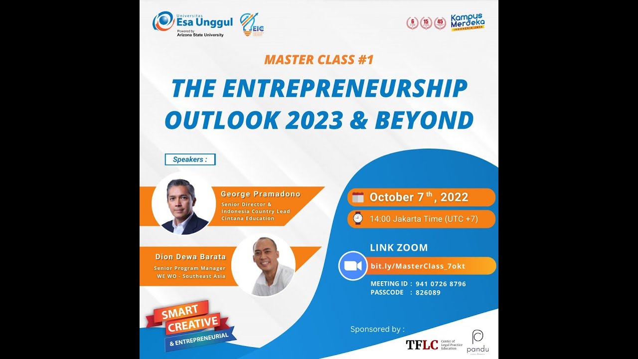 EIC2022 Master Class #1 : The Entrepreneurship Outlook 2023 & Beyond - YouTube