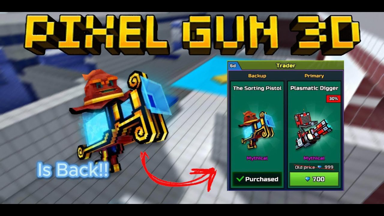 The Sorting Pistol Is Back!!|Pixel Gun 3D Gameplay - YouTube