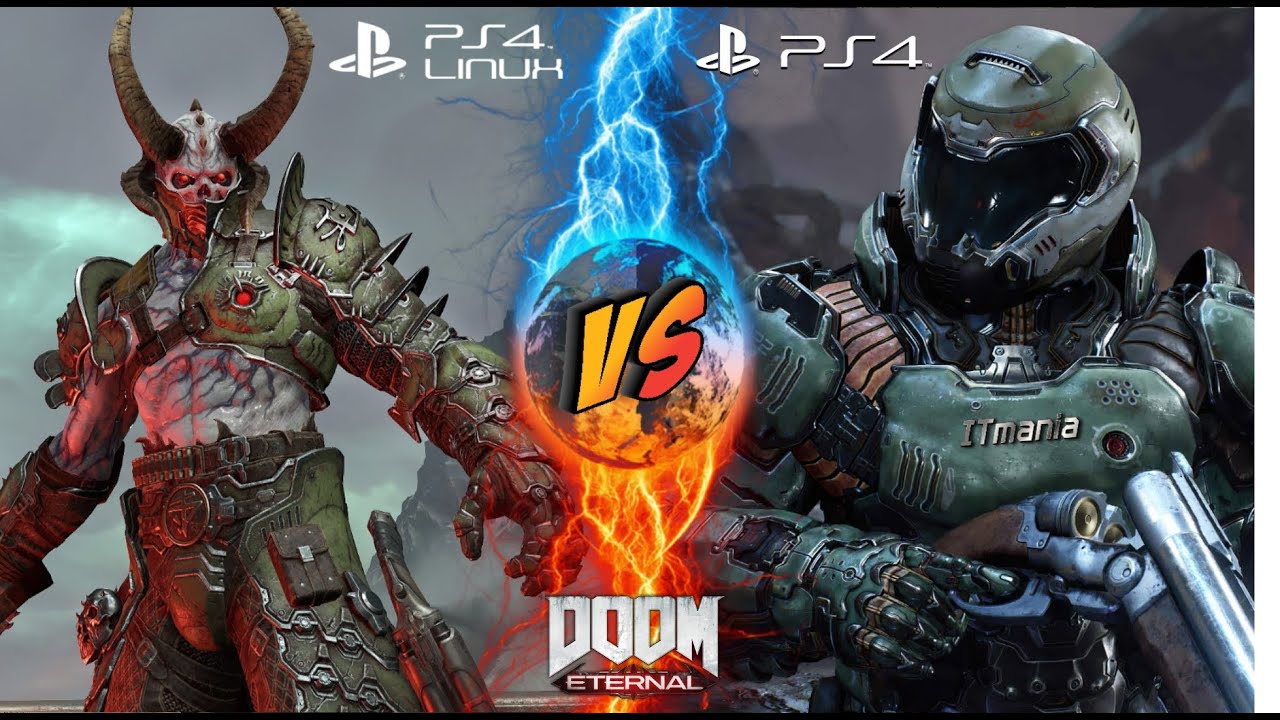 Doom Eternal. PS4 (Orbis OS) vs PS4 (Linux Fedora 32) (screenrecording ...