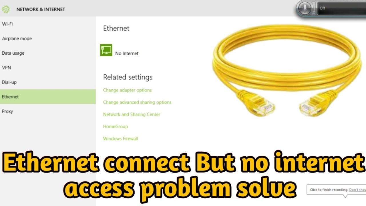 Fix Ethernet connected but no internet access problem solve - YouTube