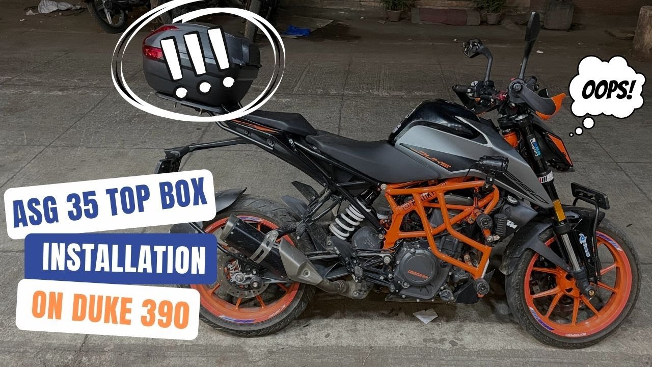 Installing Top box on KTM Duke 390 | ASG 35 | SG 35 | For Duke 125, 200 ...