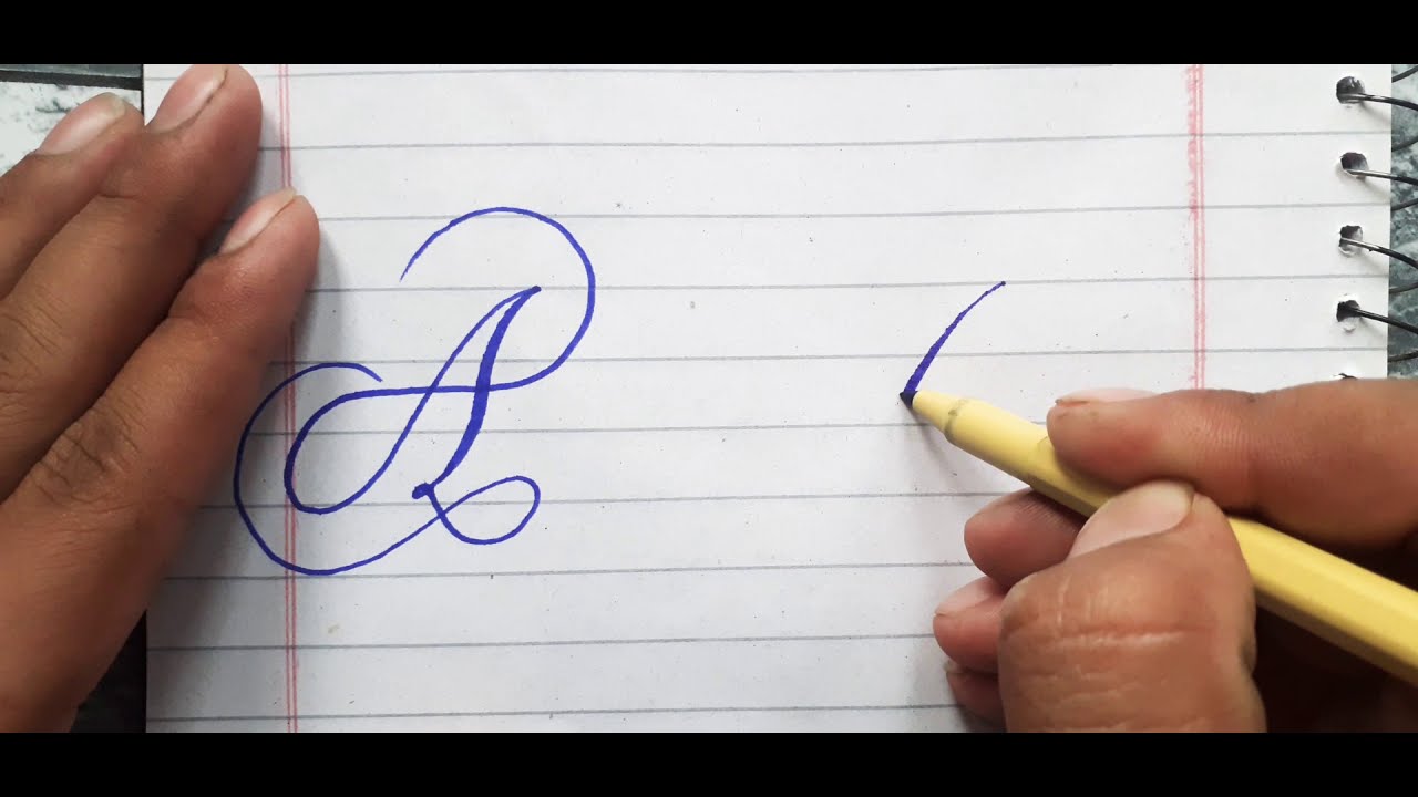 How to write capital A in english calligraphy style/ MIRZA SHAFIQUE ...