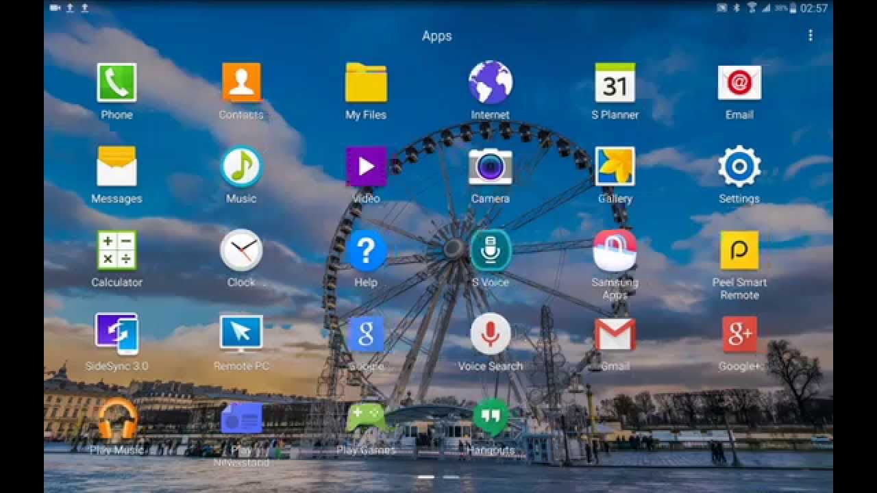 Samsung GALAXY Tab S : Shortcut applications menu - YouTube
