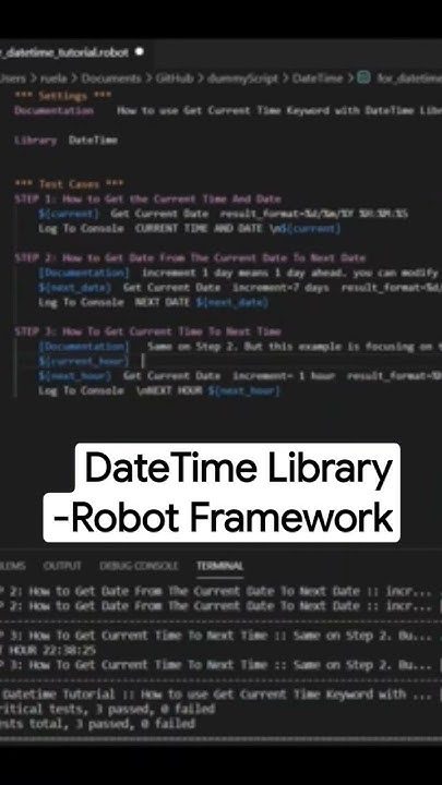 Datetime Library Robotframework Pythondatetime Python Shorts Pythonautomation