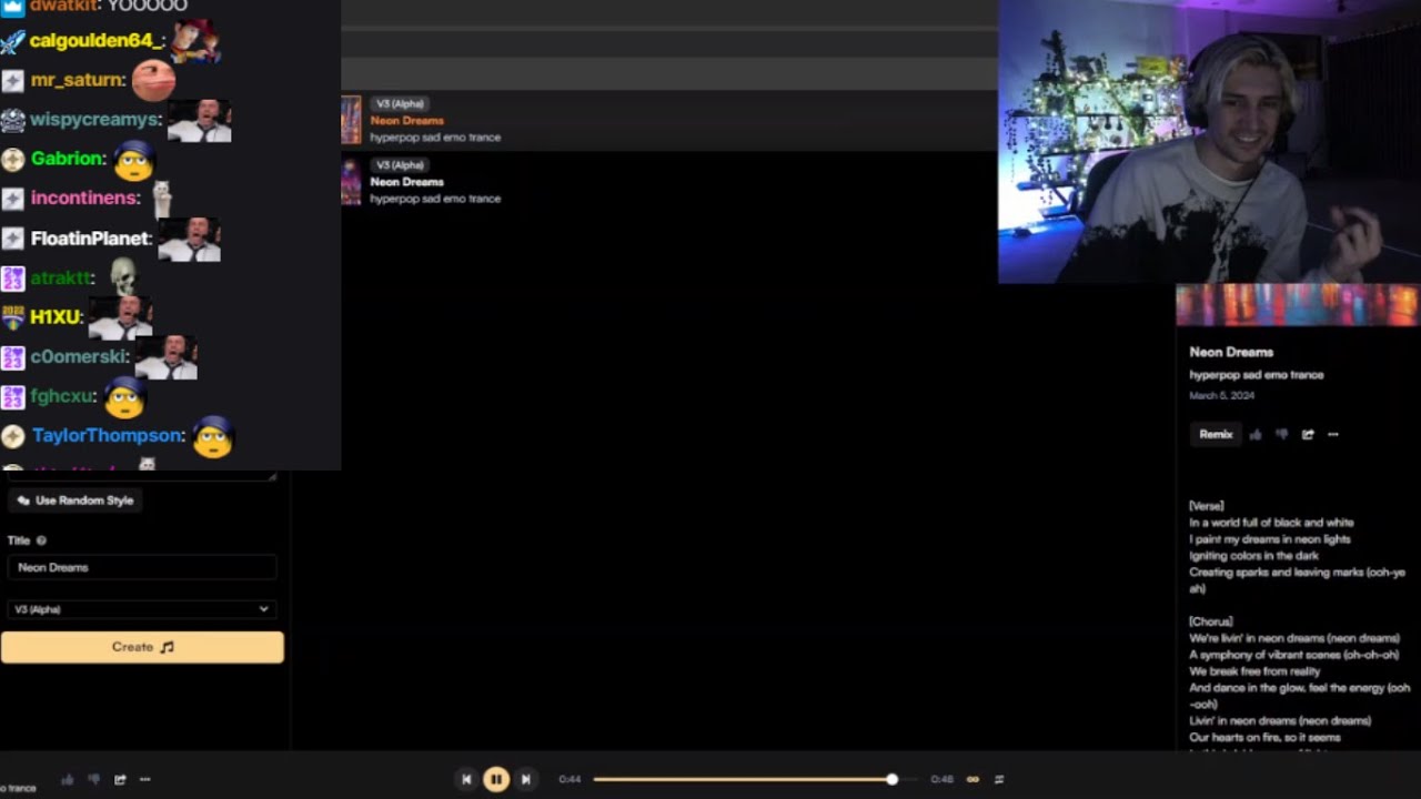 xQc Creates a Sad Emo Song With AI - YouTube