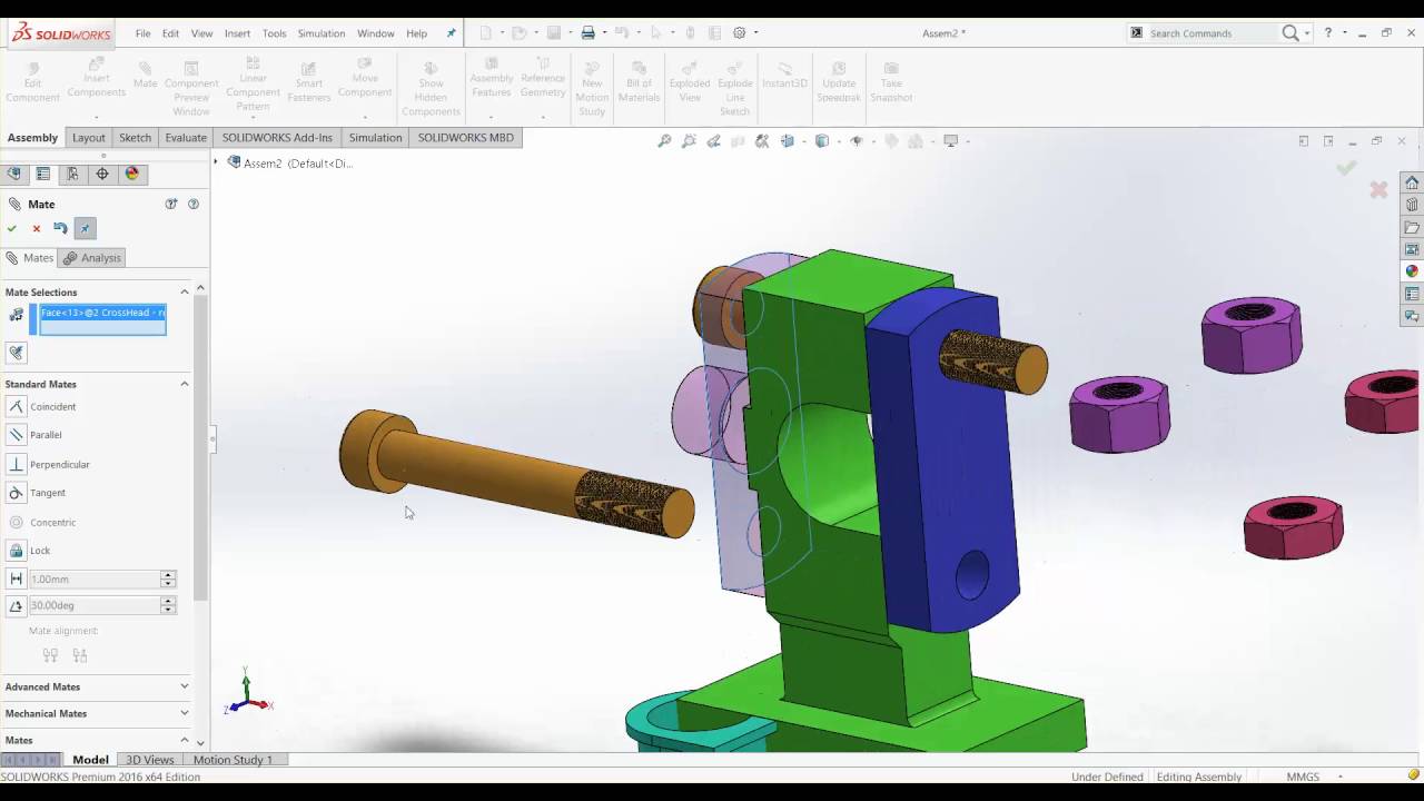8 CrossHead - final assembly /SolidWorks 2016/ - YouTube