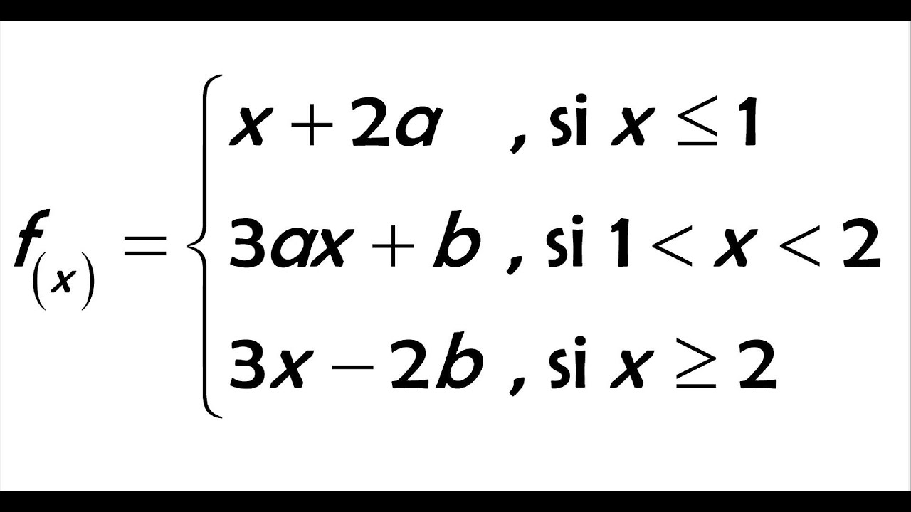 Hallar los valores de a y b para que la función sea continua - Video 3 ...
