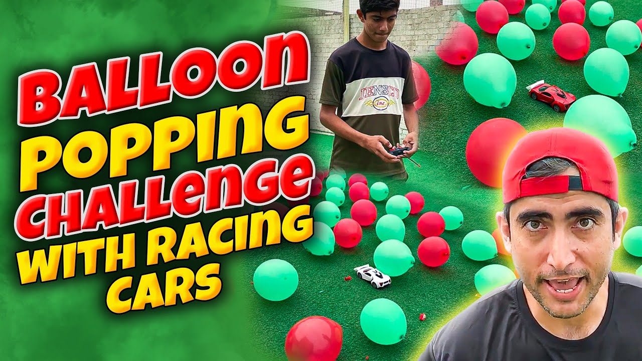 Balloon Popping Challenge with Racing Cars | Mr Baseeth - YouTube