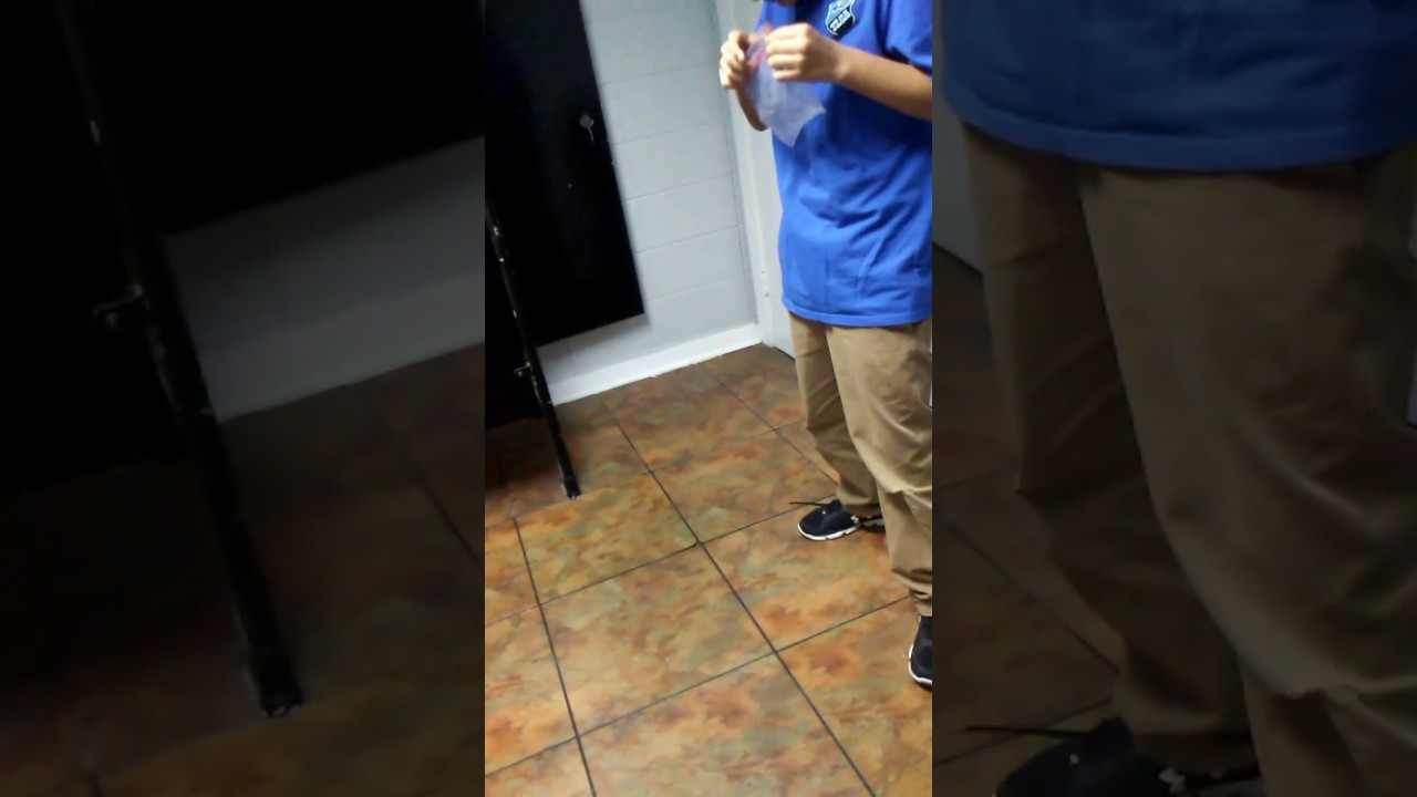 Popping Bags In School Restroom Youtube
