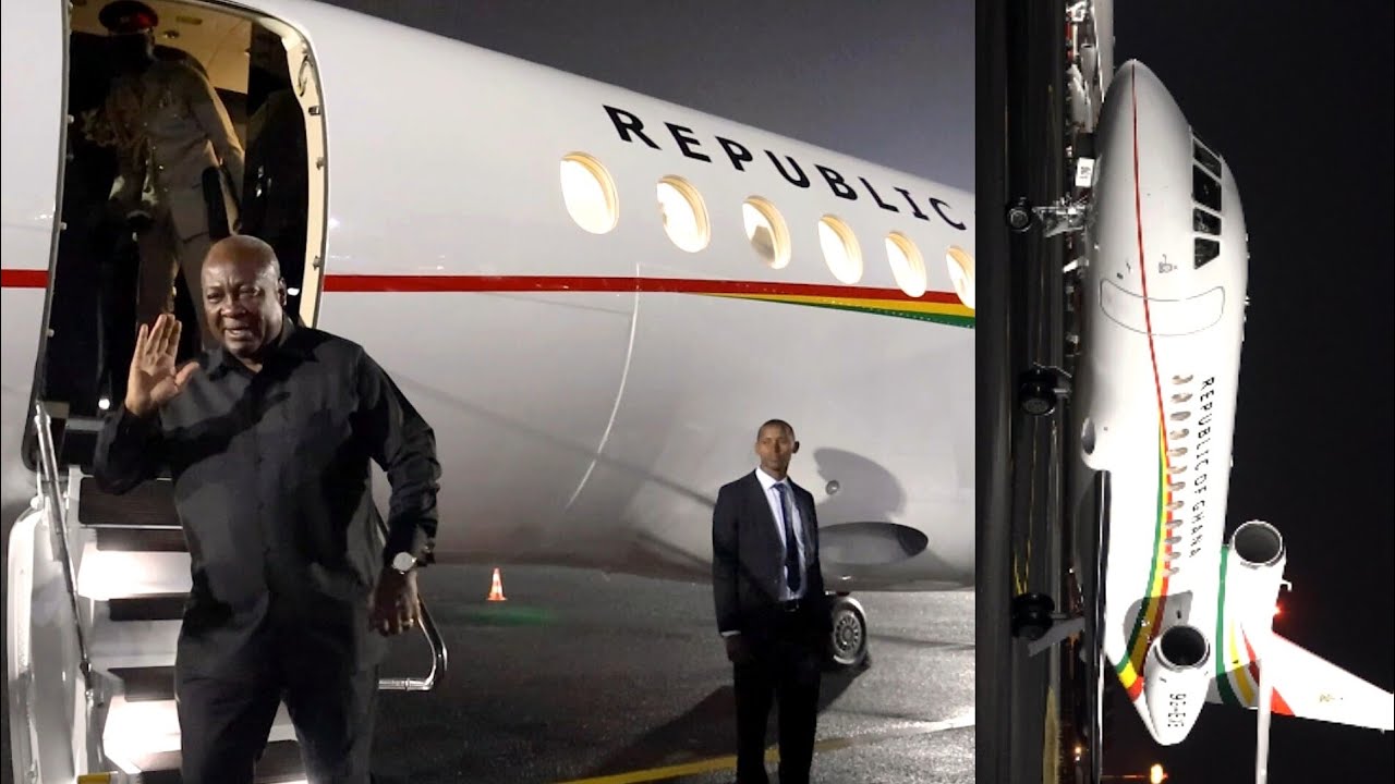 President Mahama used the presidential jet for the first time in office ...
