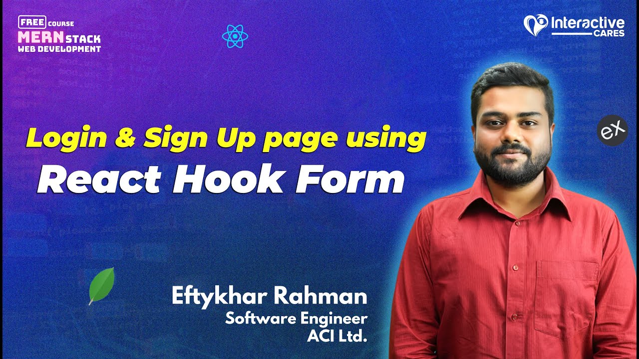 MERN Stack | Login And Sign Up Page Using React Hook Form | Free MERN ...